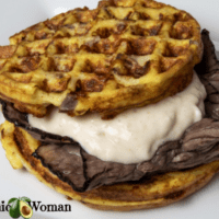 Keto Roast Beef Onion Bun Chaffle with Arby's Horsey Sauce - Ketogenic ...